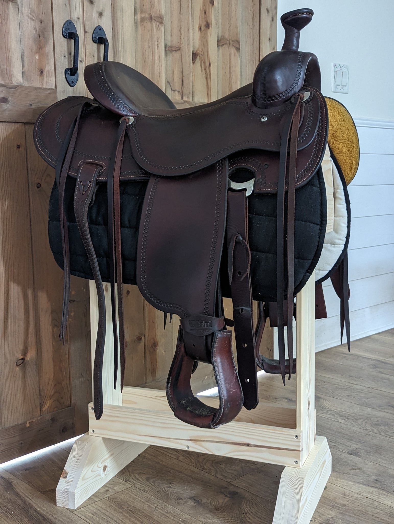 Wooden Saddle Stand / Fits English or Western Saddle/natural finish ...
